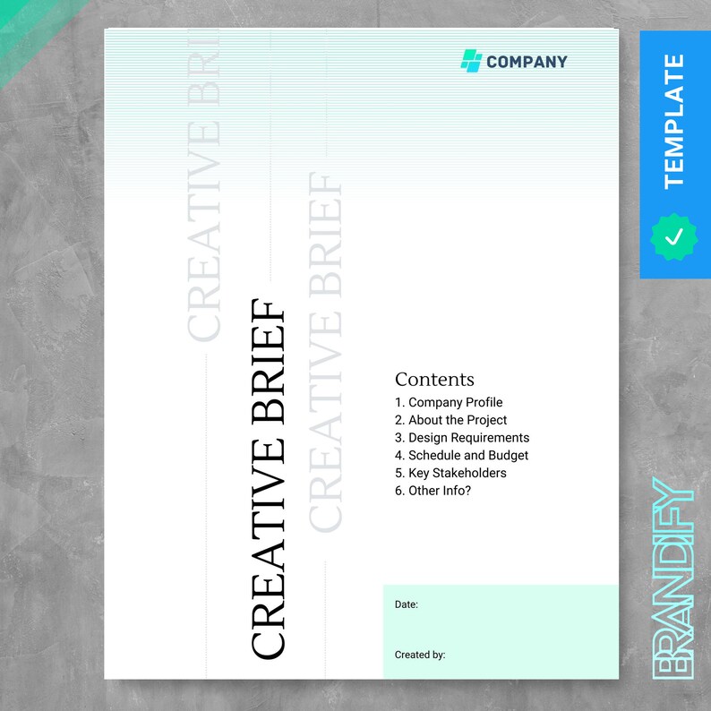 Creative Brief Template Design Brief Creative Planner | Etsy