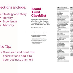 Branding Checklist, Brand Audit Checklist, Brand Template, Marketing ...