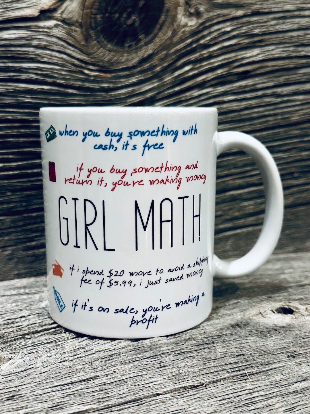 Girl Math Mug: Funny Ceramic Coffee Mug, Accountant Gift - Etsy