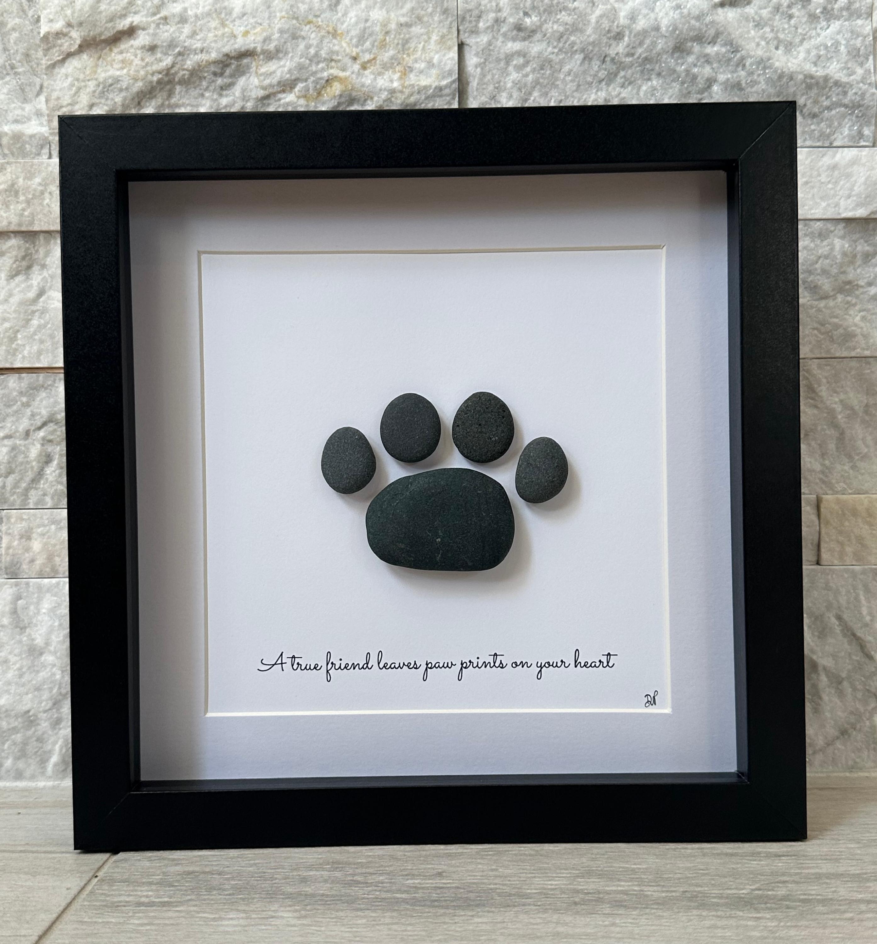 Dog Paw Print Pebble Art : Pet Memorial With Lake Michigan Stones - Etsy
