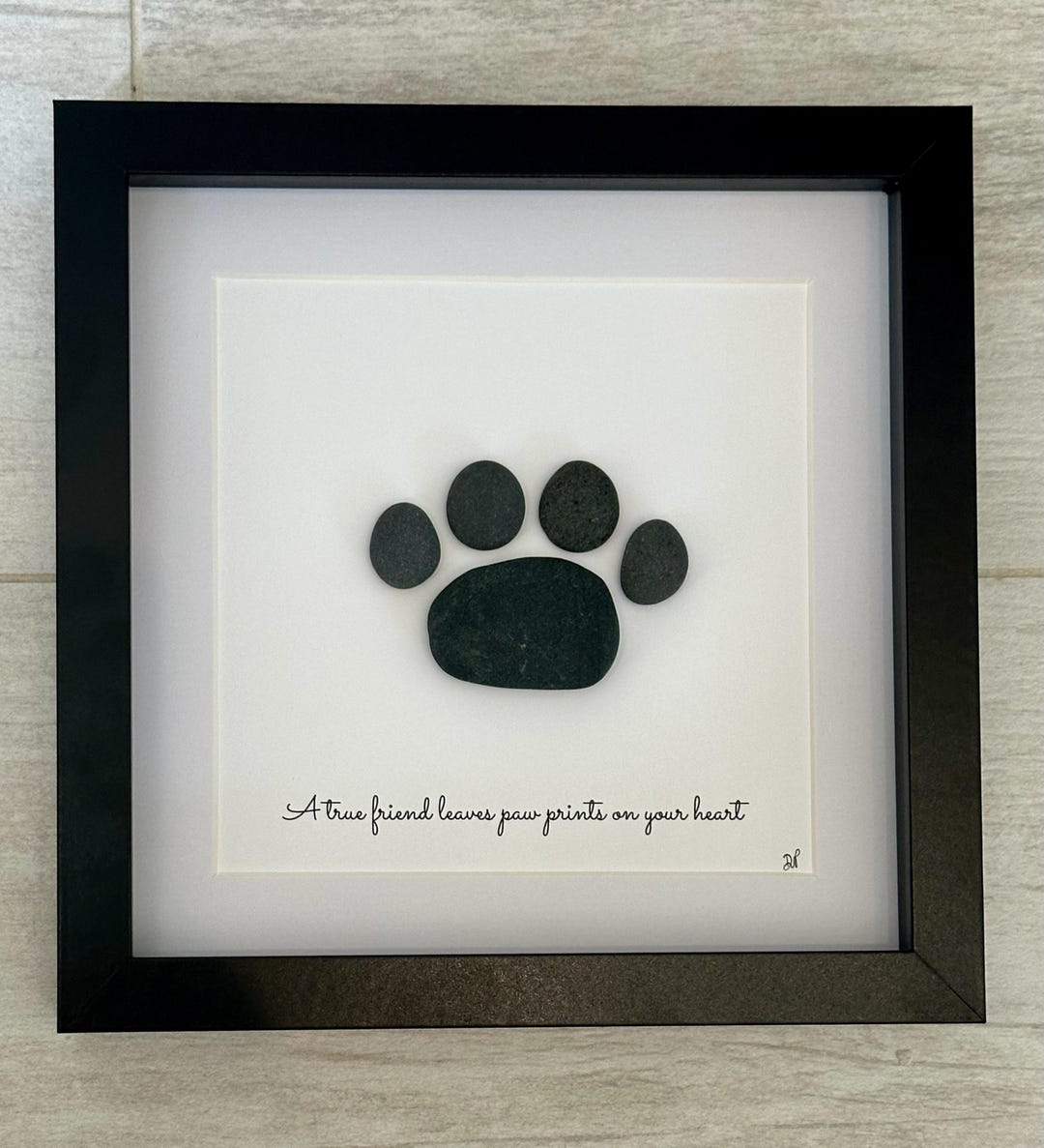 Dog Paw Print Pebble Art : Pet Memorial With Lake Michigan Stones - Etsy