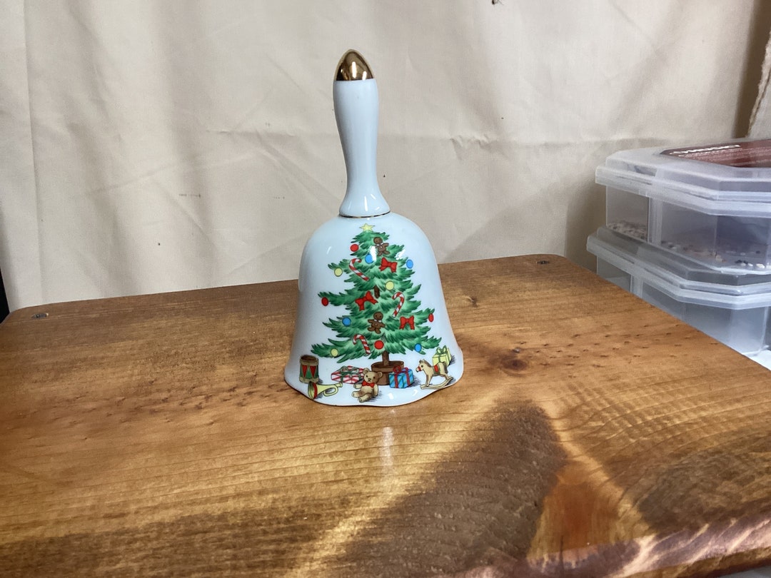 Vintage Porcelain Christmas Bell - Etsy