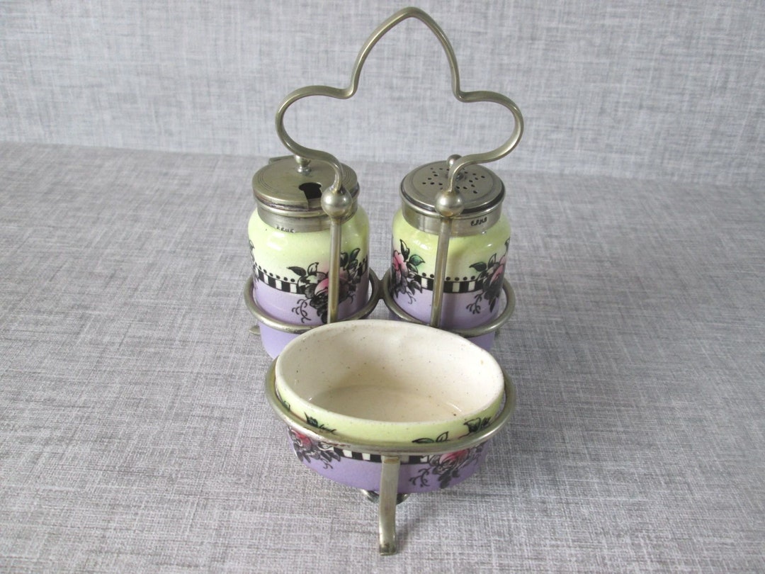 Victorian Salt Pepper & Mustard Set - Etsy