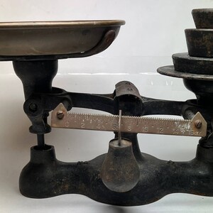Antique Cast Iron and Brass Shop Scale With Original Brass Plate and ...