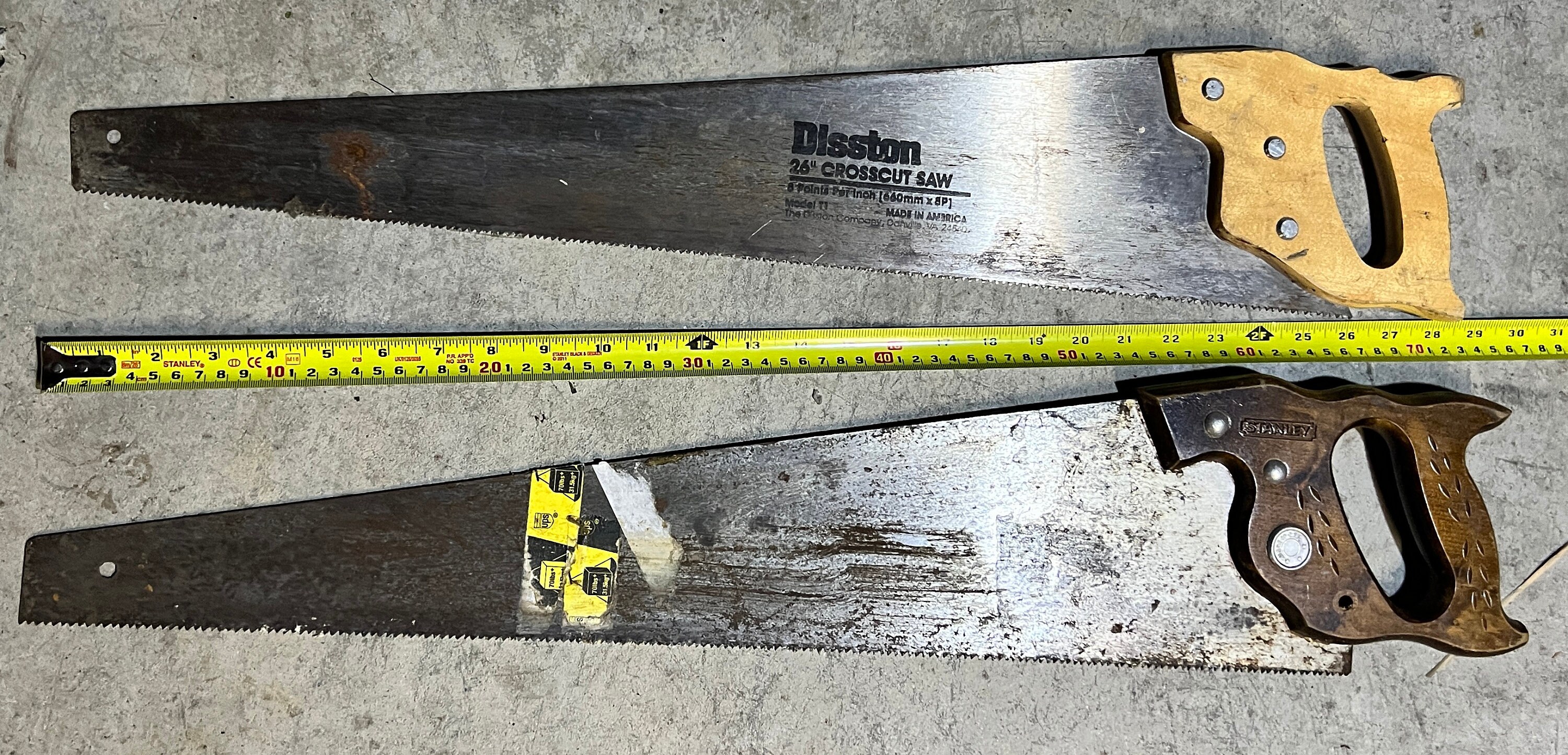 Vintage Stanley and Disston Two Hand Saws- Made in USA - Etsy