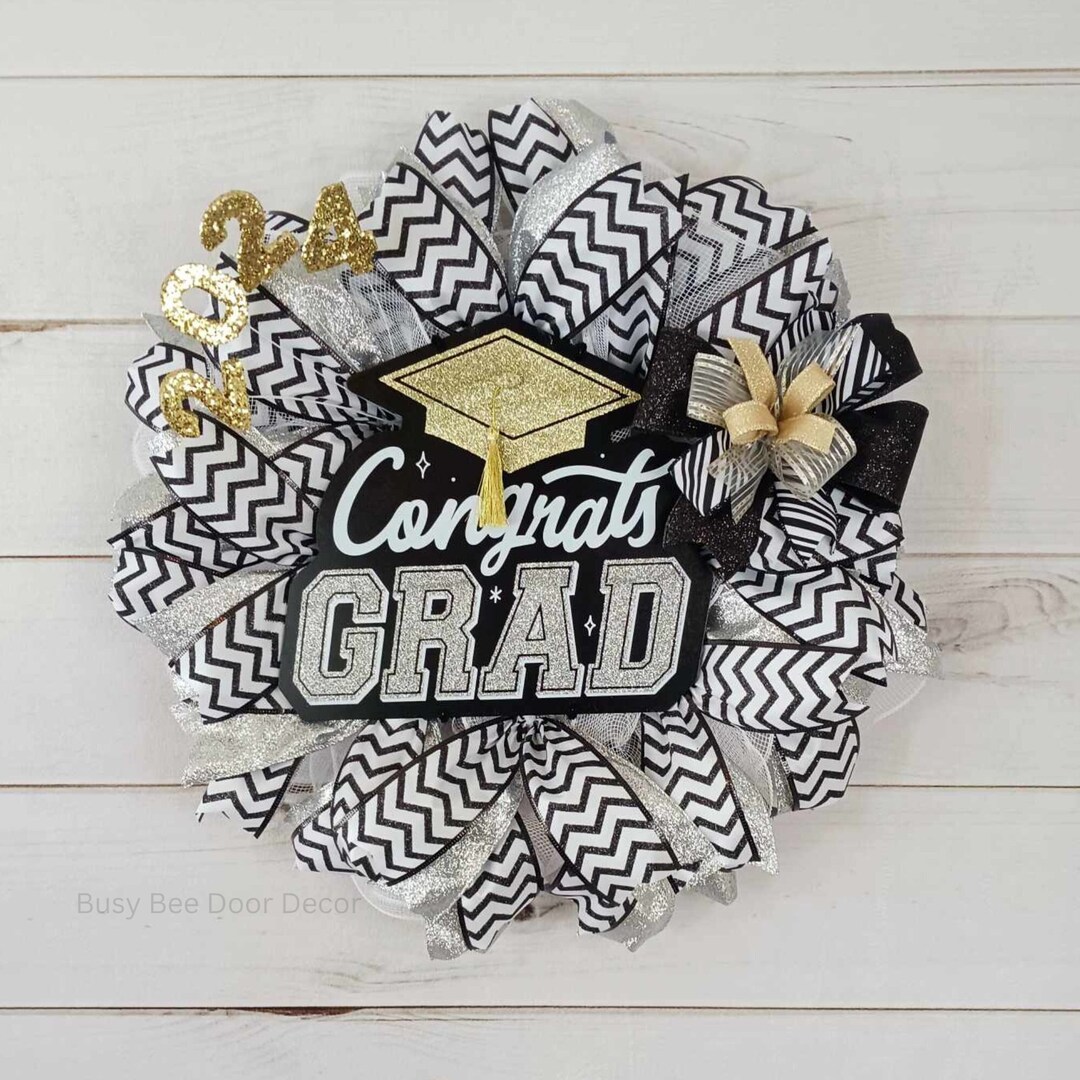 Graduation Wreath, Graduation Door Decor, 2024 Graduation Party ...