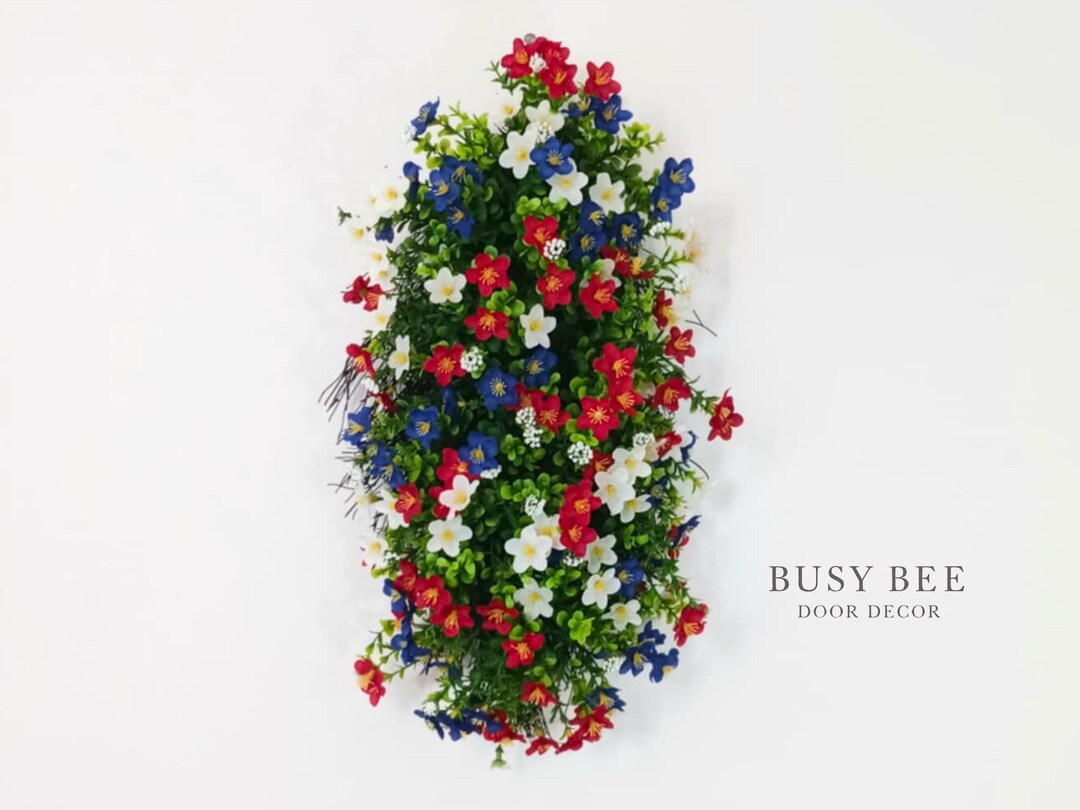 Patriotic Floral Twig Swag: Americana Front Door Decor - Etsy