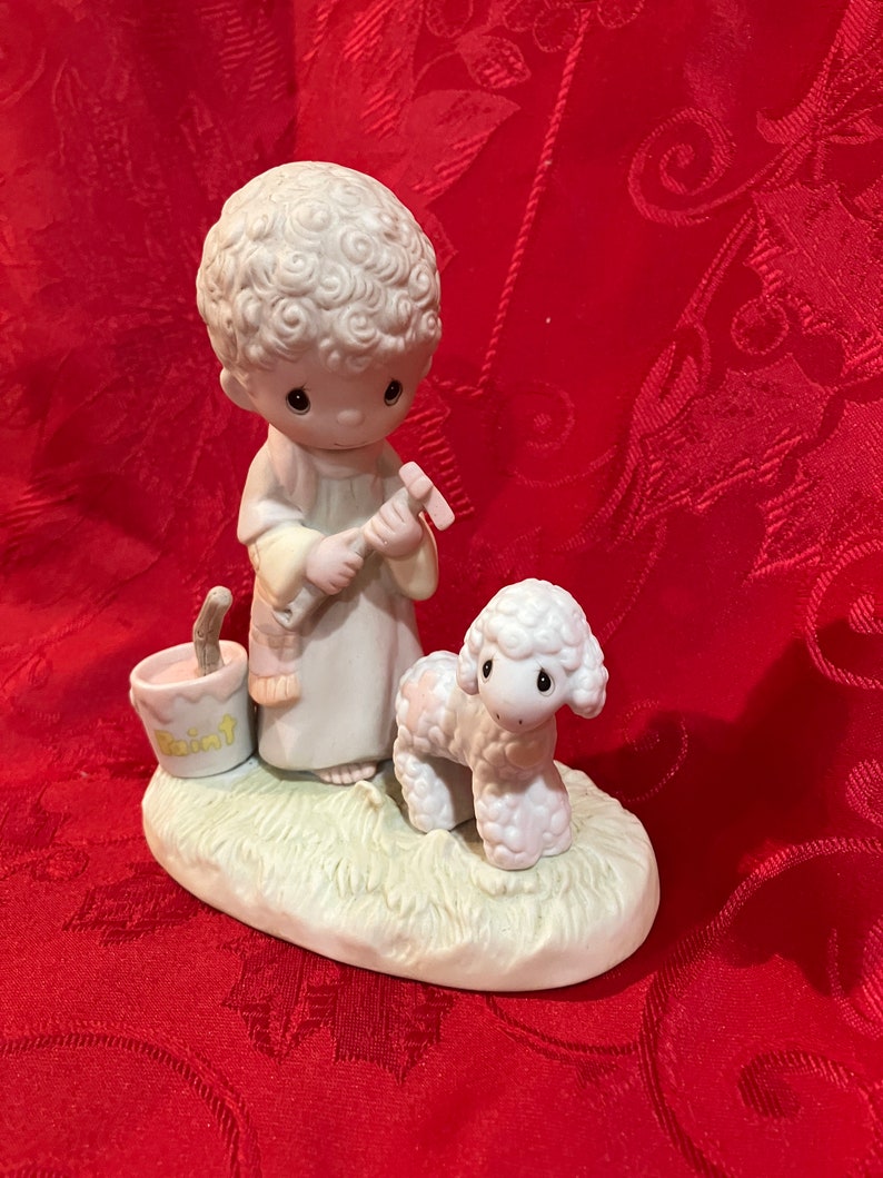 Precious Moments his Sheep Am I E-7161 1982 Christian - Etsy
