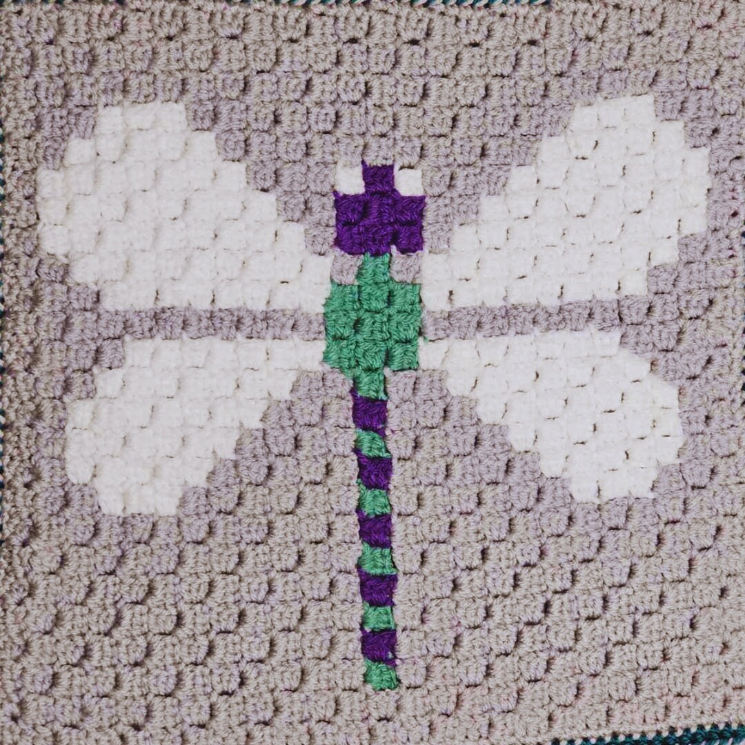 Corner to Corner Dragonfly Blanket Square – PDF Crochet Pattern ...