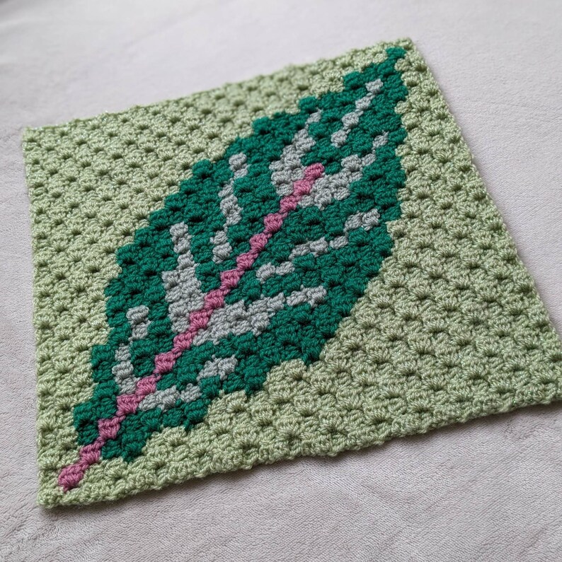 Chinese Evergreen Leaf Square – PDF Crochet Pattern – Crochet Blanket ...
