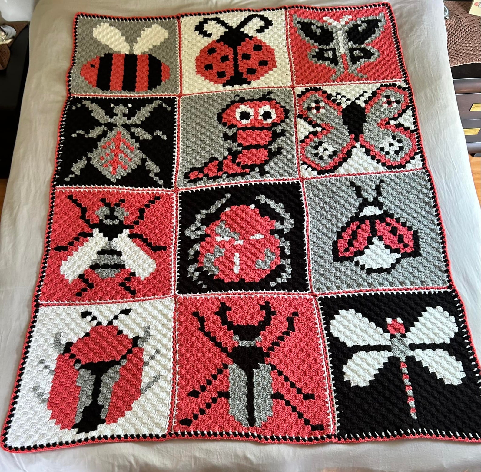 Corner to Corner Bugs Crochet Blanket – PDF Crochet Pattern – Crochet ...