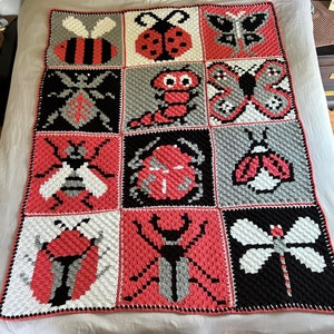 Corner to Corner Bugs Crochet Blanket – PDF Crochet Pattern – Crochet ...