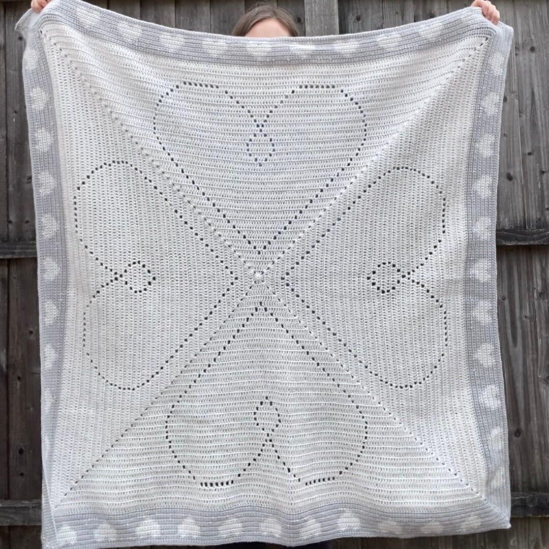 Filet Hearts Crochet Baby Blanket Pattern – PDF Crochet Pattern – Heart ...