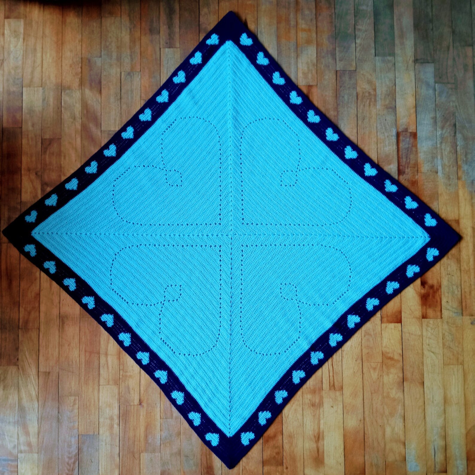 Filet Hearts Crochet Baby Blanket Pattern – PDF Crochet Pattern – Heart ...