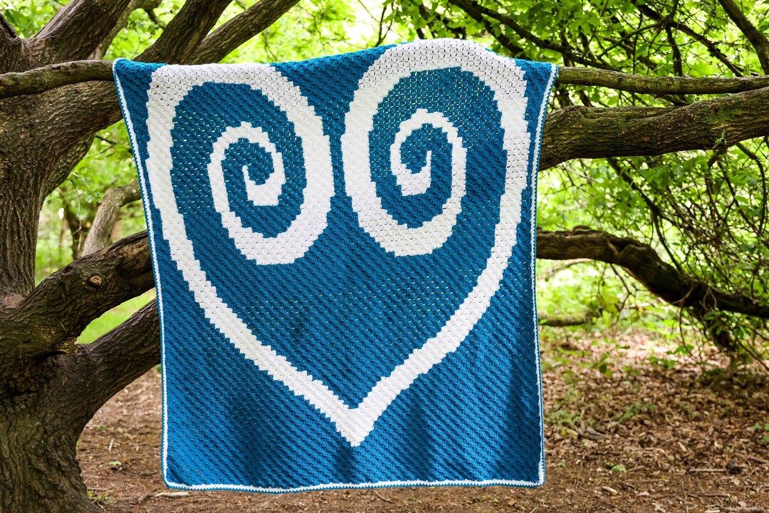 Intarsia C2C Crochet Graphgan – Digital PDF Crochet Pattern - Heart ...