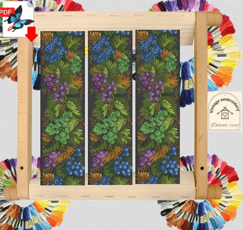 Sampler Cross Stitch Pattern Grape Vintage Cross Stitch - Etsy