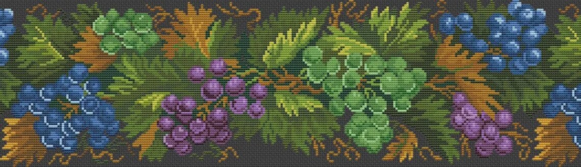 Sampler Cross Stitch Pattern Grape Vintage Cross Stitch - Etsy