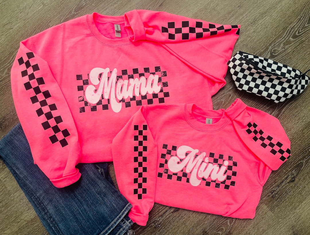 Checkered Mini Sweatshirt, Dirt Track Motocross Tee, Racing Tee ...