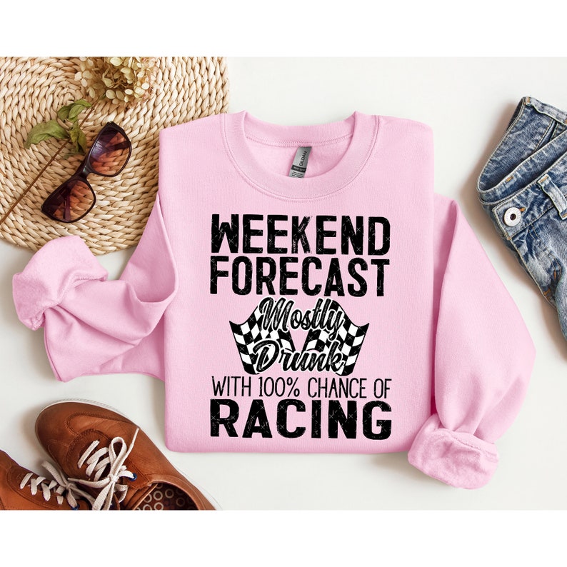 Weekend Racing Forecast Sweatshirt, Dirt Track Motocross Tee, Racing ...
