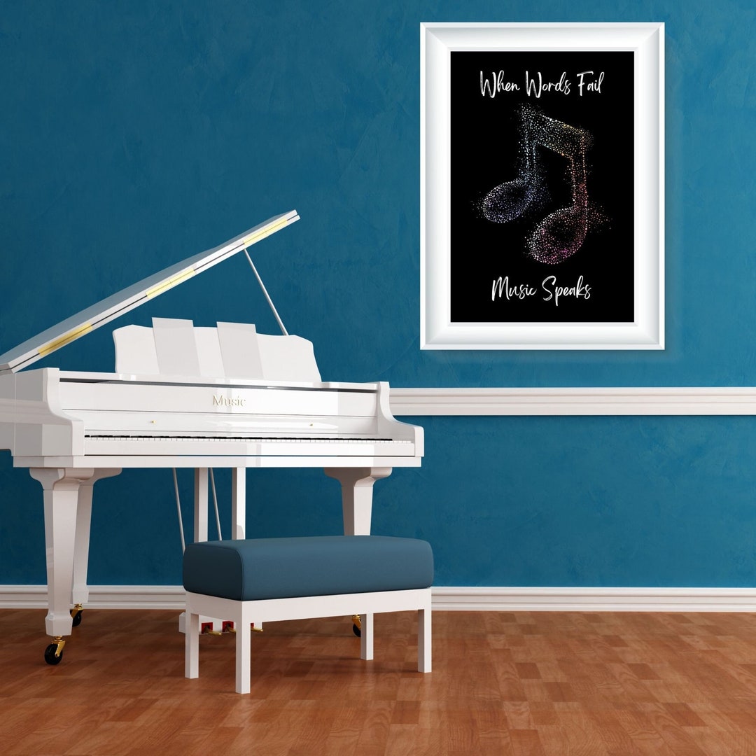Printable Wall Art Colorful Music Speaks, Music Note Decor - Etsy