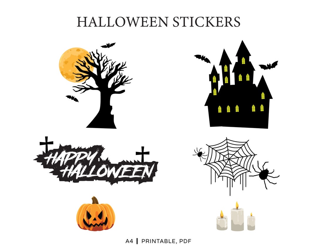 Halloween Stickers, Printable Files - Etsy