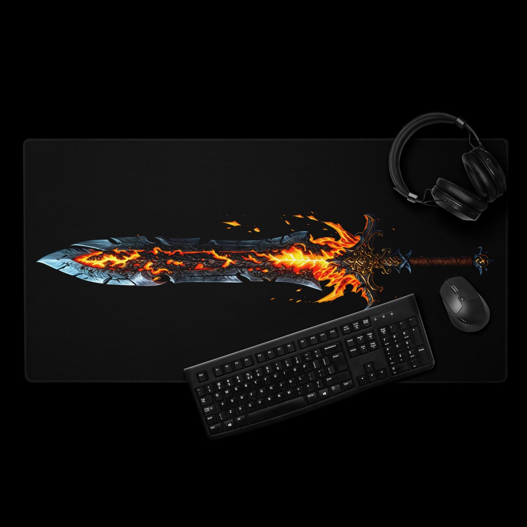 Broadsword of Lava Desk Mat Mouse Pad Stunning Large Gaming Mouse Pad ...