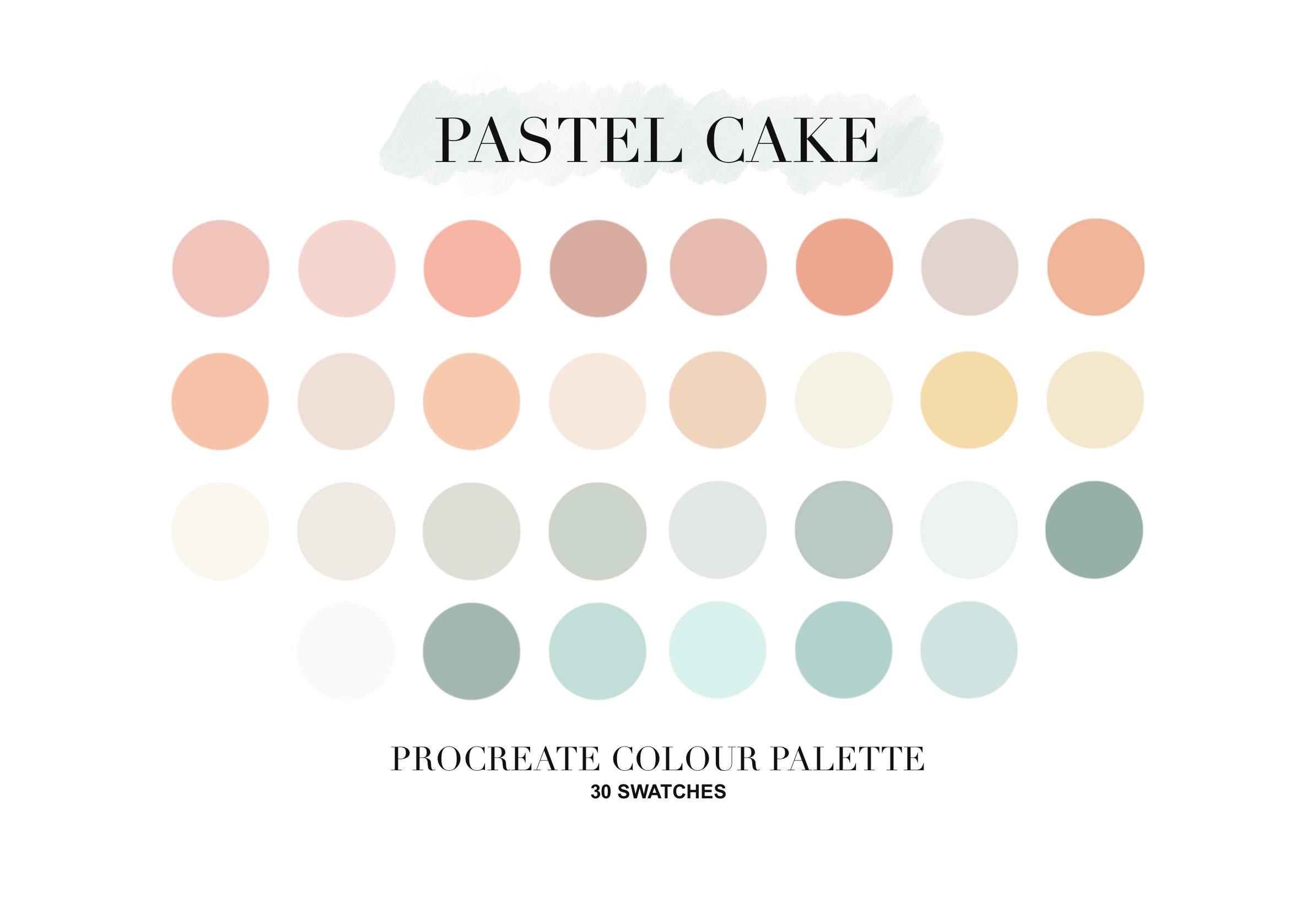 Procreate Color Palette | Pastel Cake Swatches, iPad Illustration ...