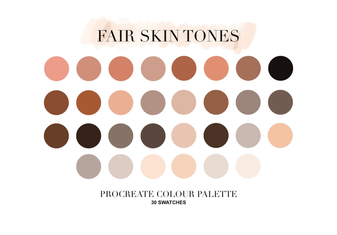 Procreate Color Palette | FAIR SKIN TONE Swatches, iPad Illustration ...
