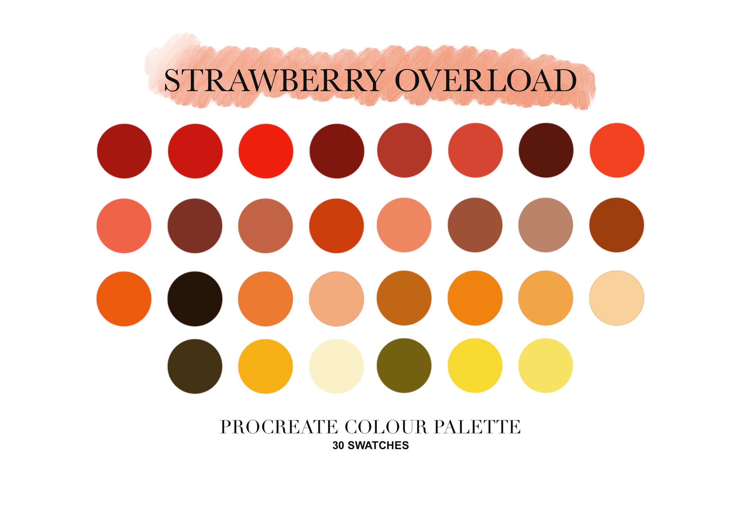 Procreate Color Palette | Strawberry Overload Swatches, iPad ...