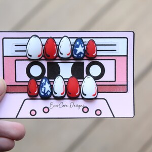 Short Reusable Comic Pop Art Fourth of July Press on Nails - Etsy