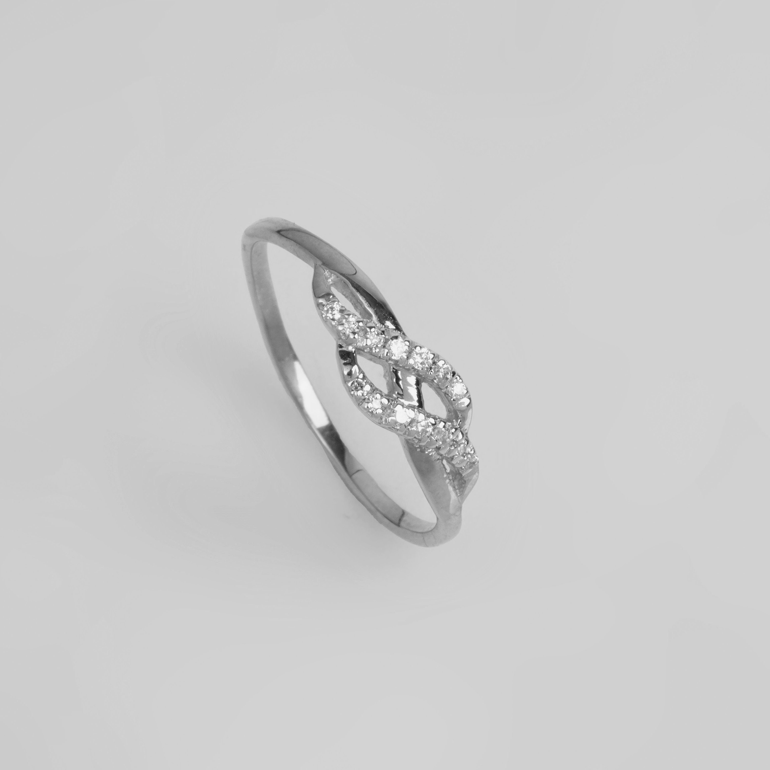 Double Wave Twist Diamond Ring, 14 Kt Solid Gold Lab Grown Diamond Ring ...