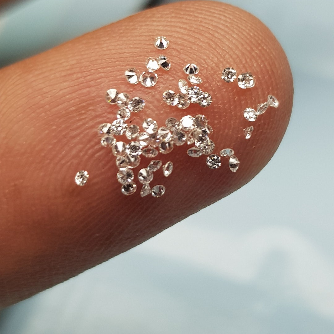 50 Pieces 1mm Round Brilliant Cut CVD Diamond Loose, F Color Vs Clarity ...