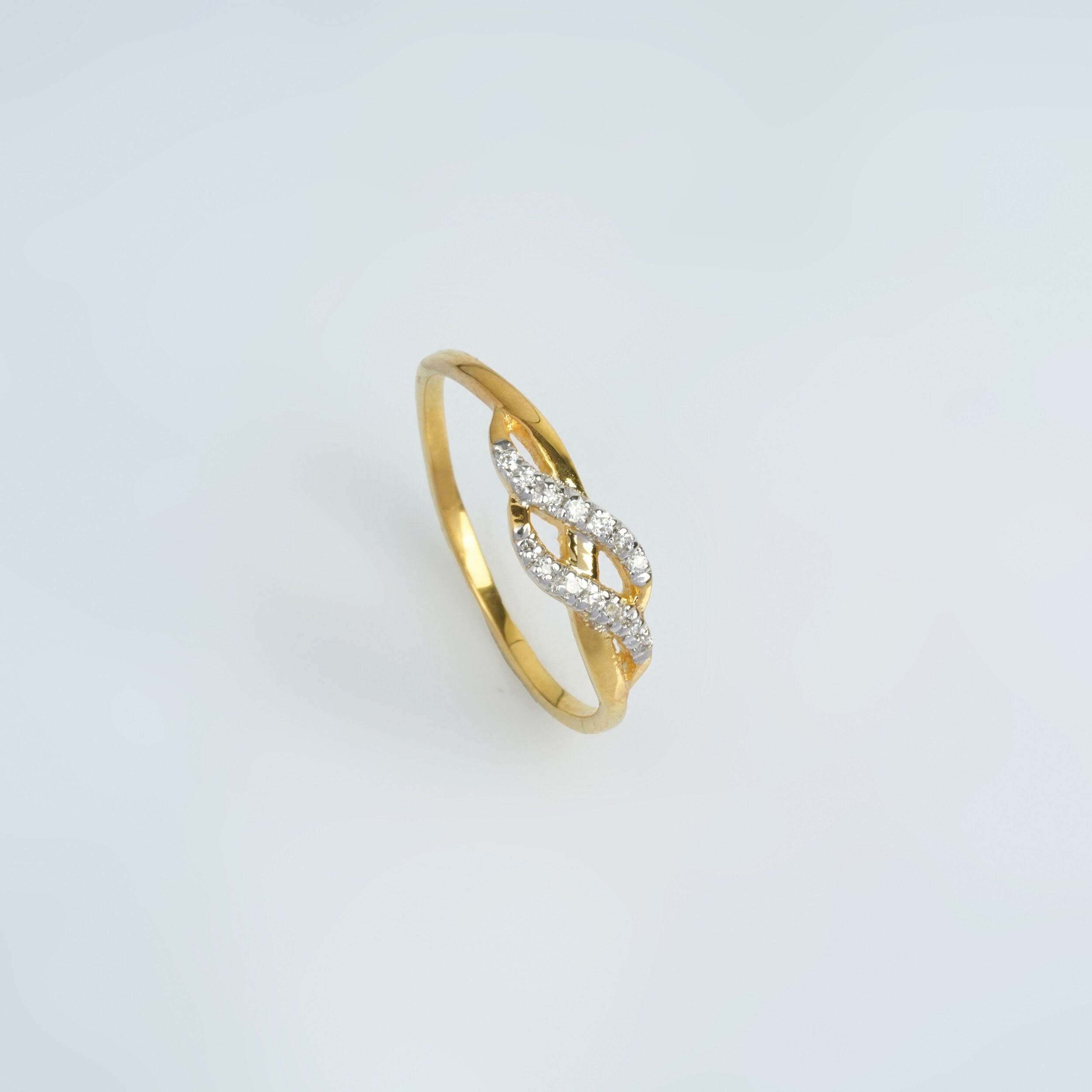 Double Wave Twist Diamond Ring, 14 Kt Solid Gold Lab Grown Diamond Ring ...