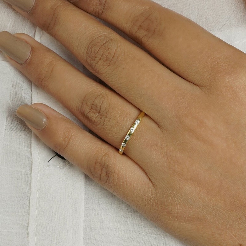 Thin Diamond Band - Etsy