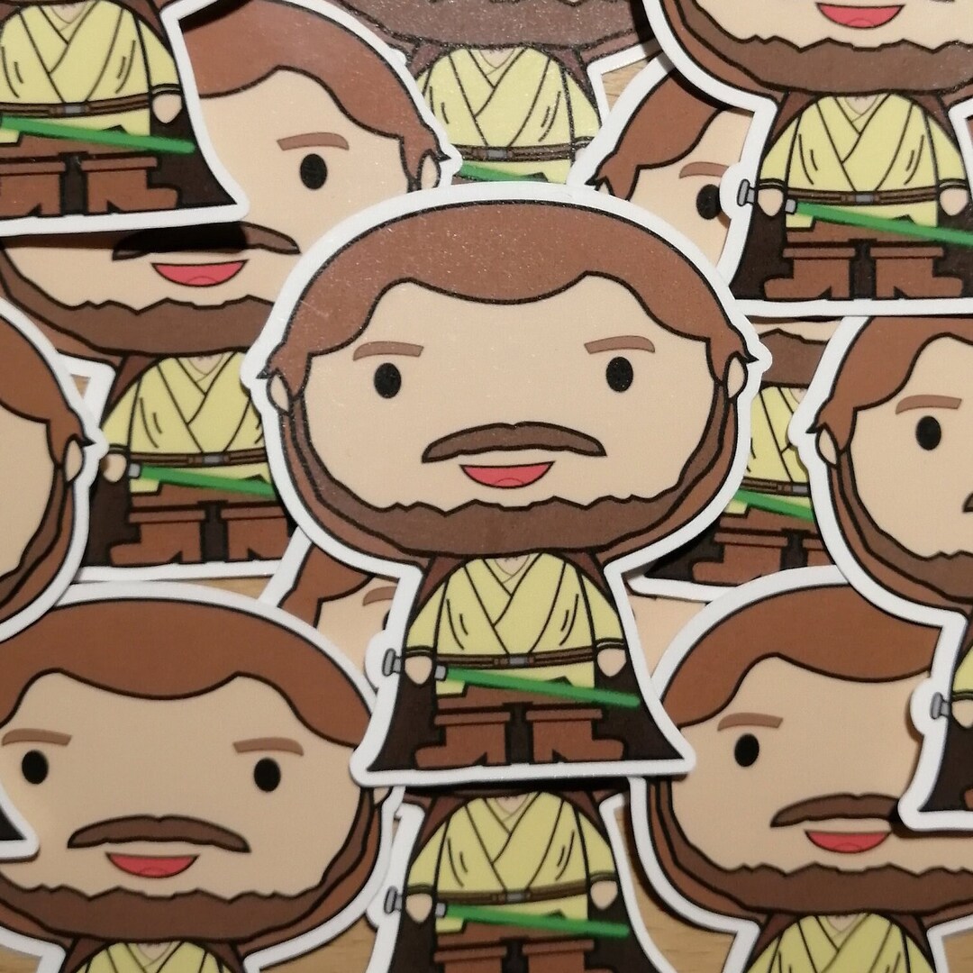 Qui-gon Jinn Vinyl Sticker - Star Wars Decal for Laptop, Desk, Planner ...