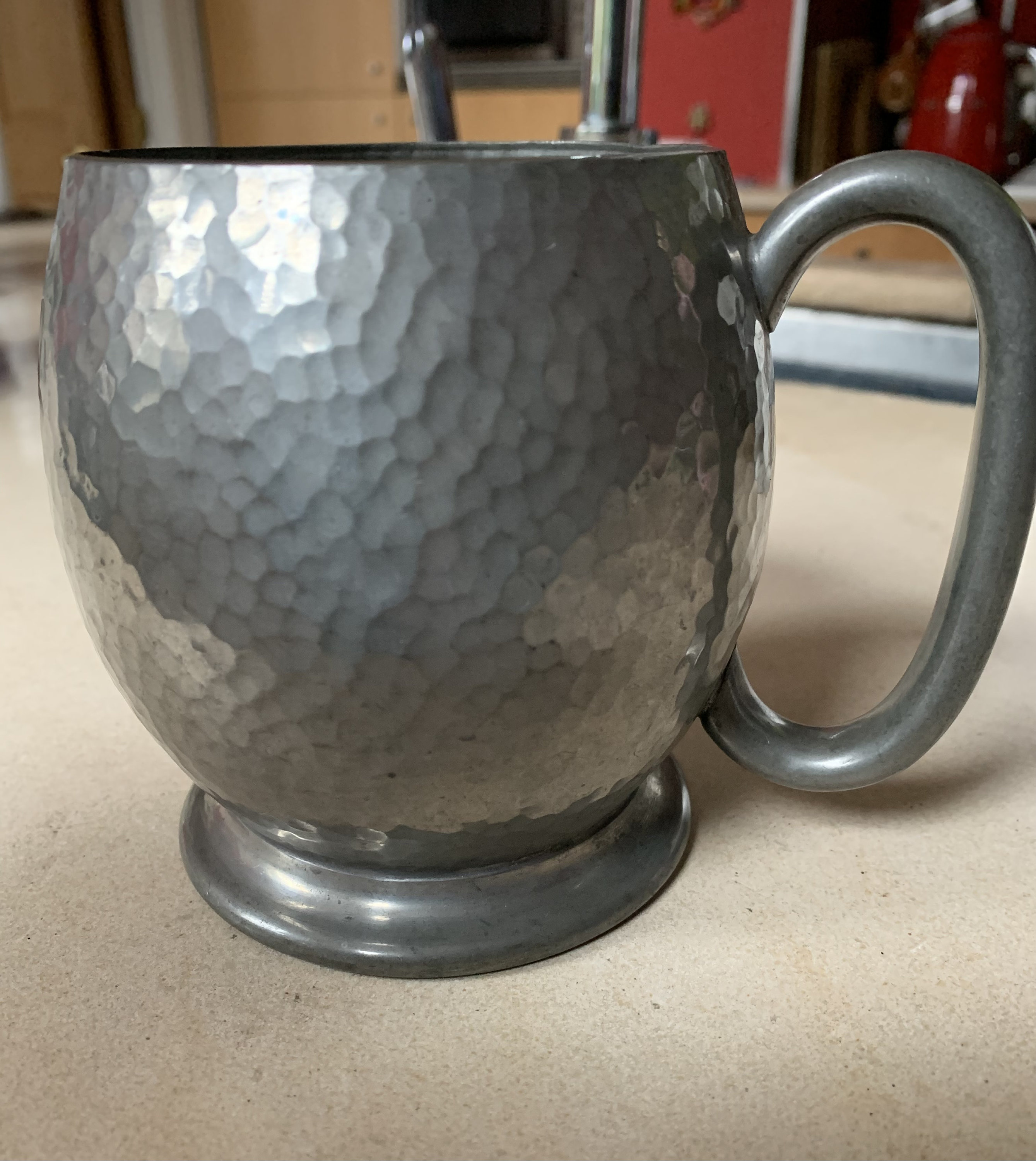 Vintage Hammered Rounded Pewter Tankard - Etsy
