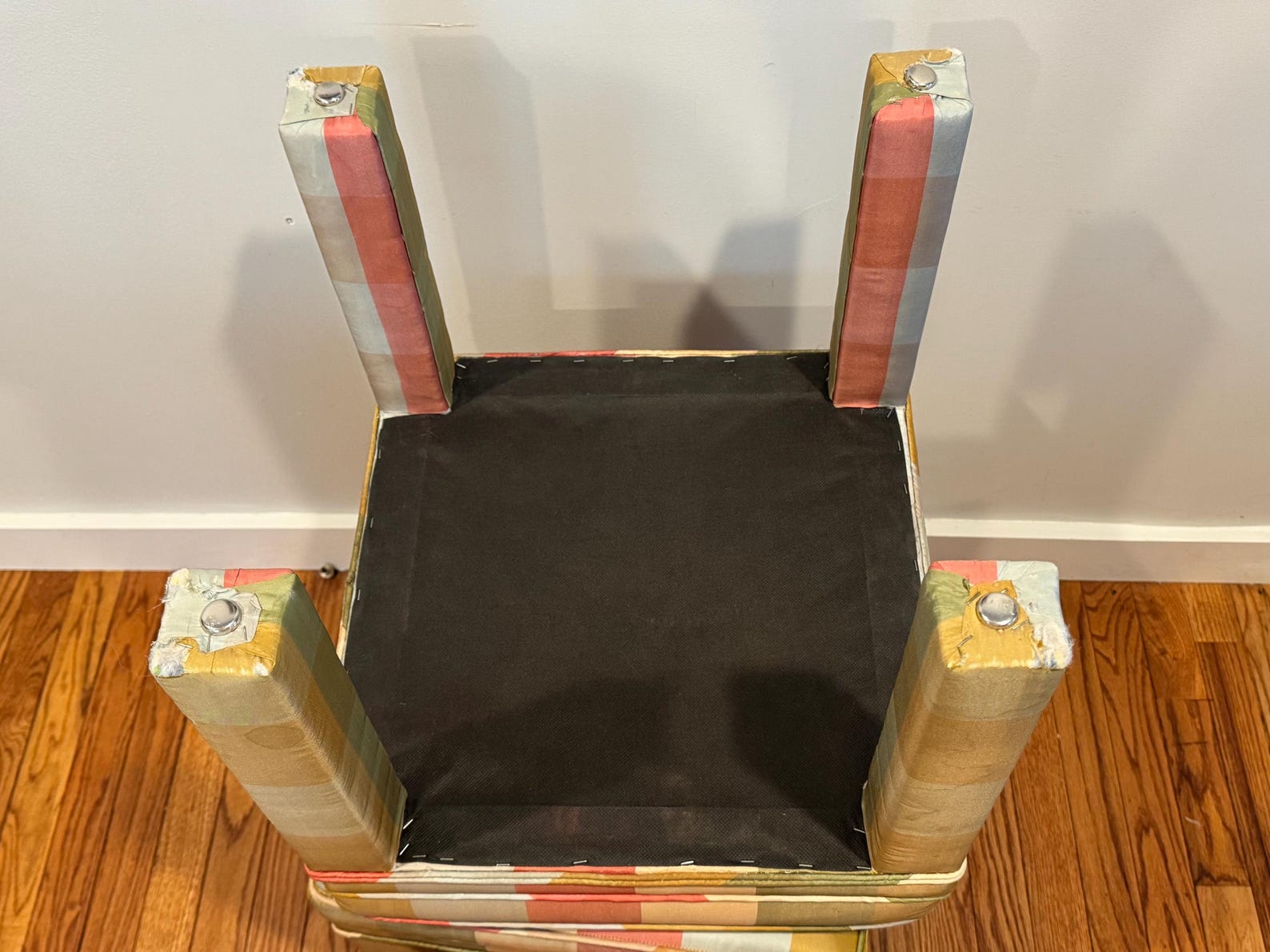 Pair of Plaid Silk Ottoman Stools - Etsy