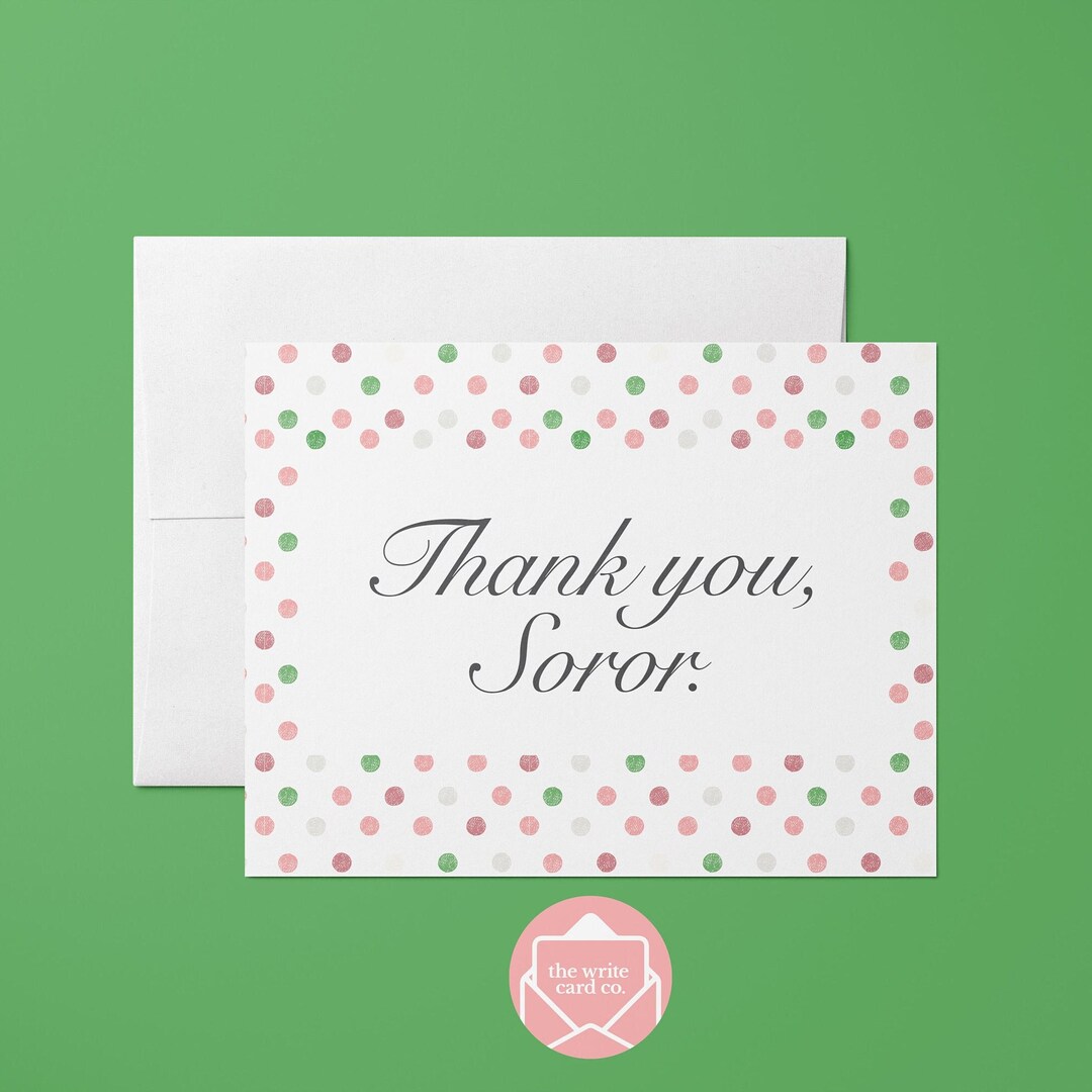 Alpha Kappa Alpha Thank You Card: Pink and Green Sorority Note - Etsy
