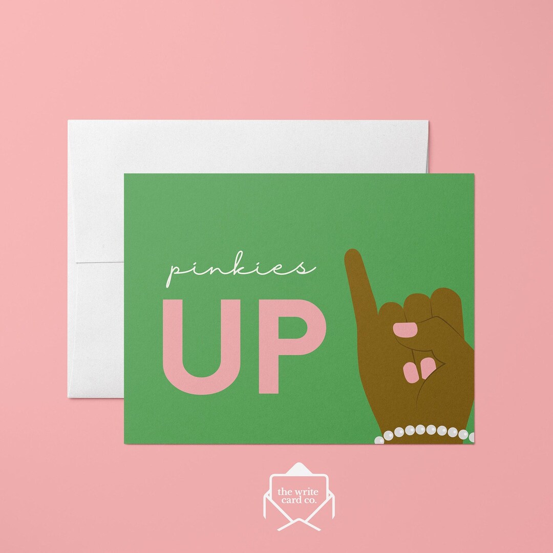 Alpha Kappa Alpha Greeting Card | Pink and Green Sorority Note - Etsy