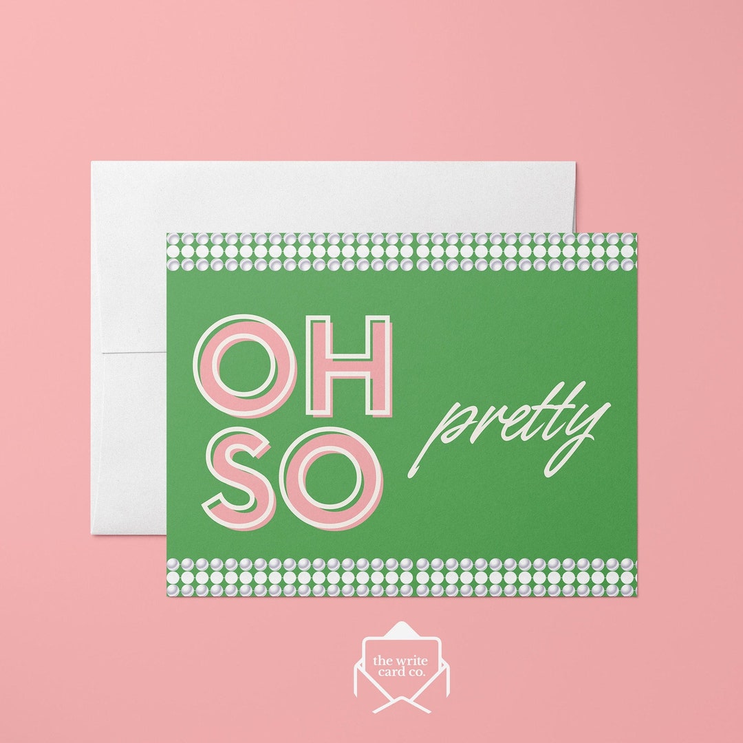 Oh so Pretty | Alpha Kappa Alpha | Pearls | Pink and Green Blank Card ...