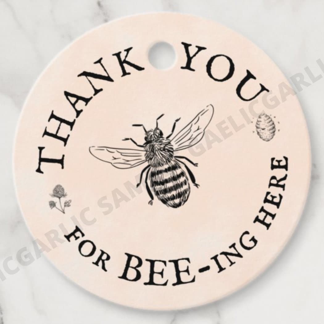 Vintage Inspired Thank You for Bee-ing Here Gift Tag, Digital Download ...