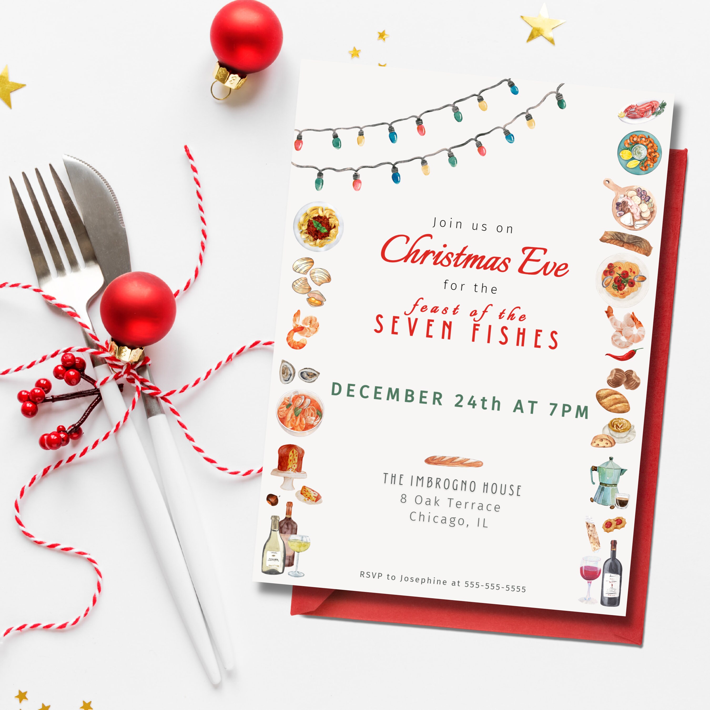 Christmas Party Invite Christmas Eve Feast of the Seven Fishes Party ...