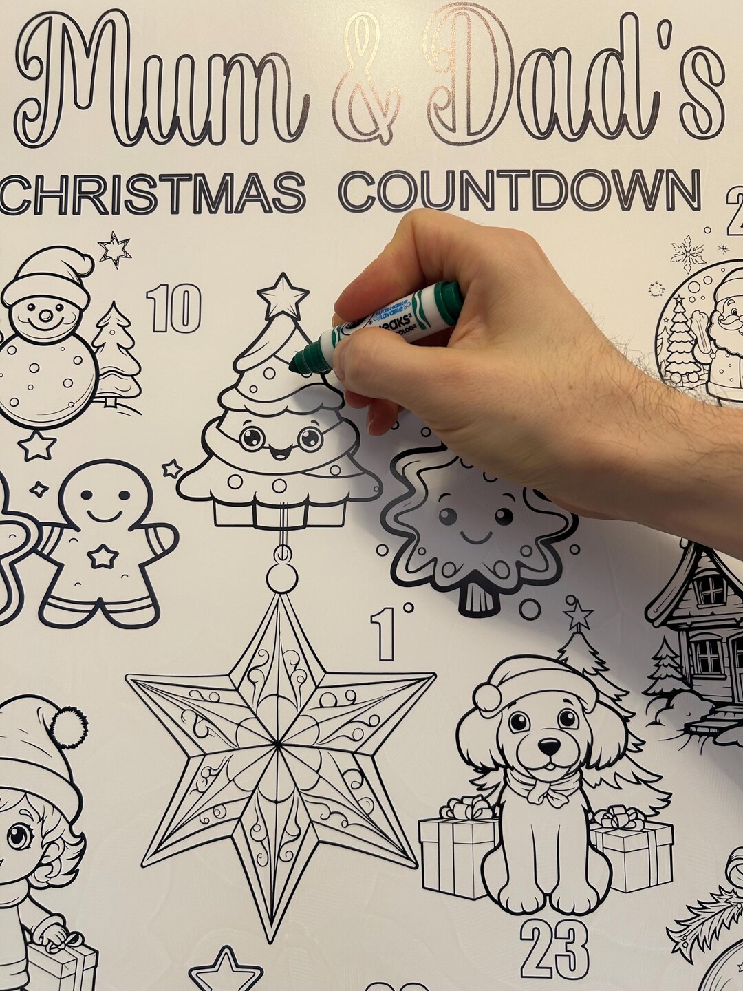PERSONALISED: Colour in Coloring Advent Calendar Xmas Countdown - Your ...