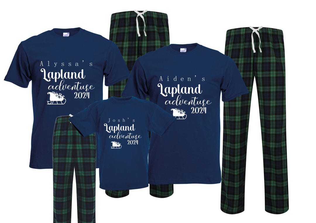 Personalised Lapland Adventure Family Matching Xmas Pjs Pyjamas Festive ...
