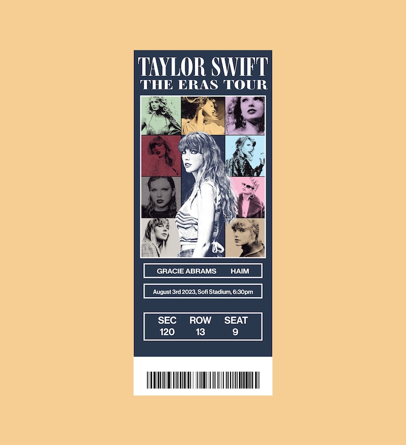 Taylor Swift Eras Tour Ticket CUSTOM - Etsy