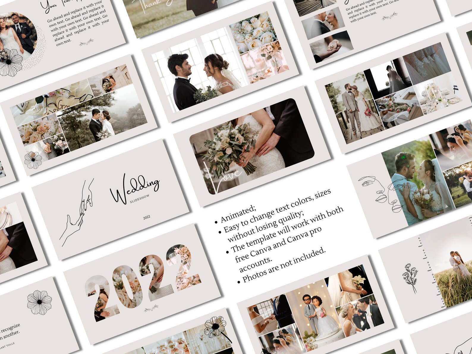 Wedding Slideshow Wedding Anniversary Slides Canva Template - Etsy