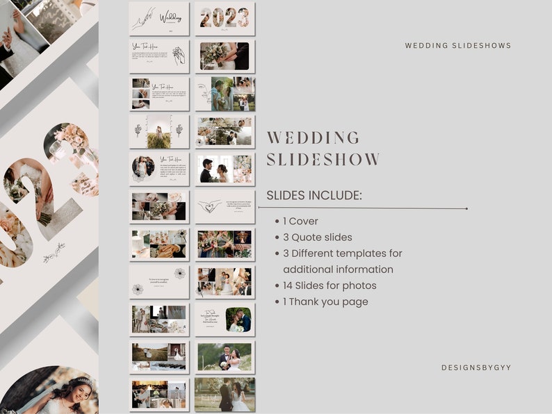 Wedding Slideshow, Wedding Anniversary Slides, Canva Template, Video ...