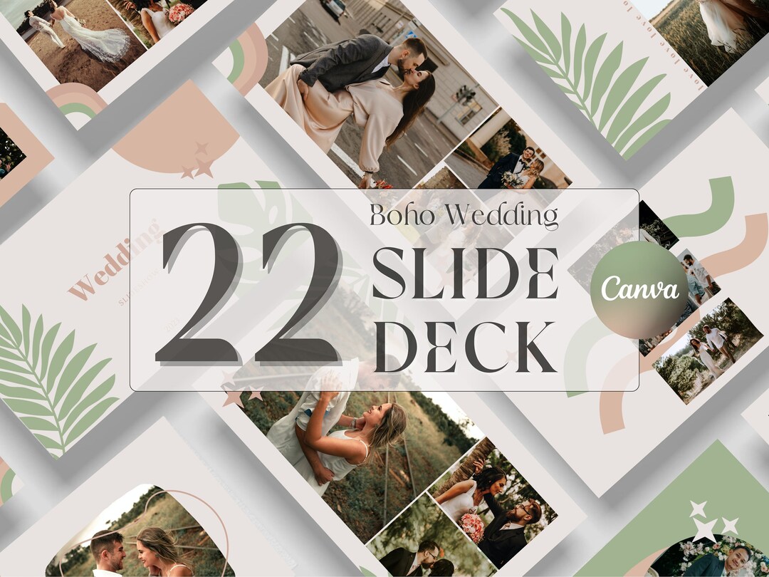 Wedding Slideshow, Wedding Anniversary Slides, Canva Template, Video ...