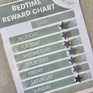 Bedtime Reward Chart, Kids, Reward Chart, Printable Reward Chart, Kids ...