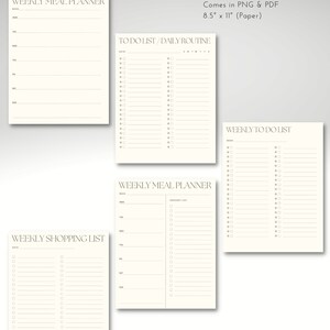 Printable Weekly/daily Planning Set, 2024 Monthly Calendar, Printable ...